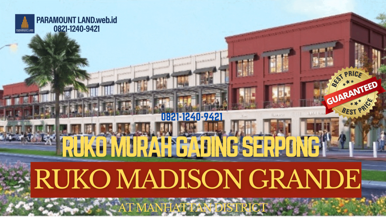 Ruko Madison Grande Gading Serpong - Ruko 2 Lantai 2,5M an
